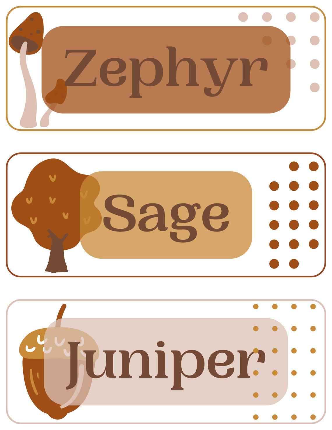 Fall Classroom Name Labels - Etsy