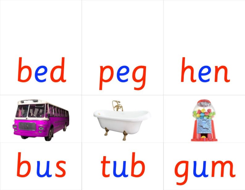 Montessori Phonetic Language Cards - Pink Series - Etsy