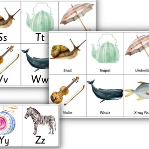 Watercolor Alphabet & Number Cards - Etsy