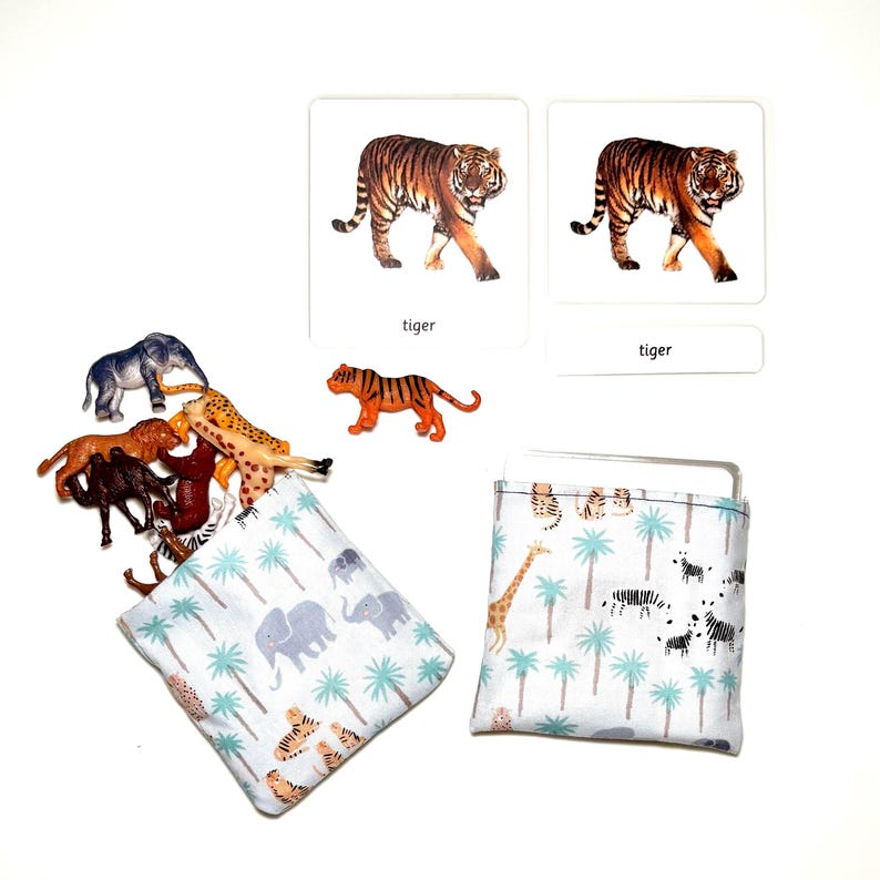 Mammal Montessori 3 Part Cards & Matching Objects - Etsy