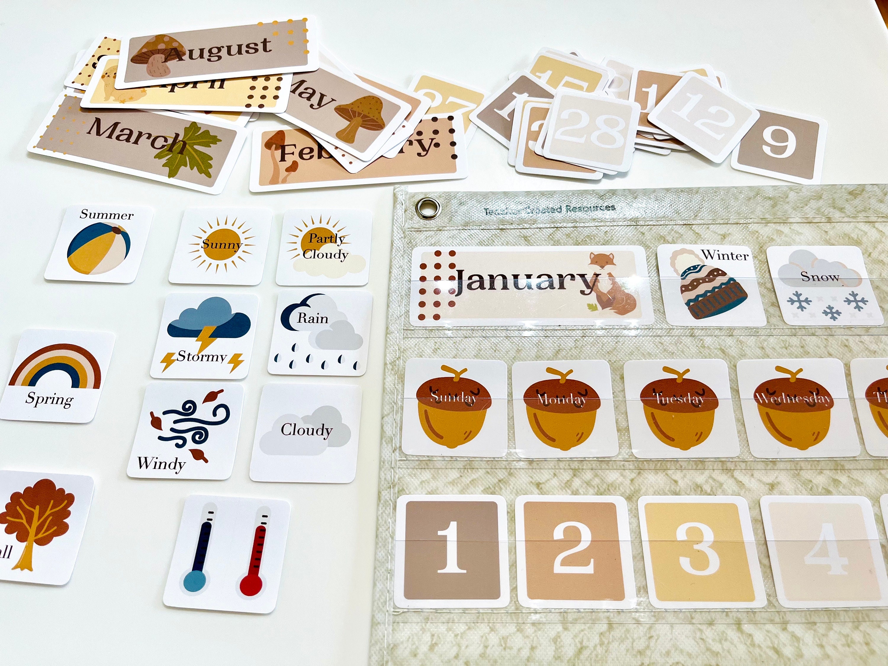 Classroom Calendar Card Set - Autumn Woodland - Etsy