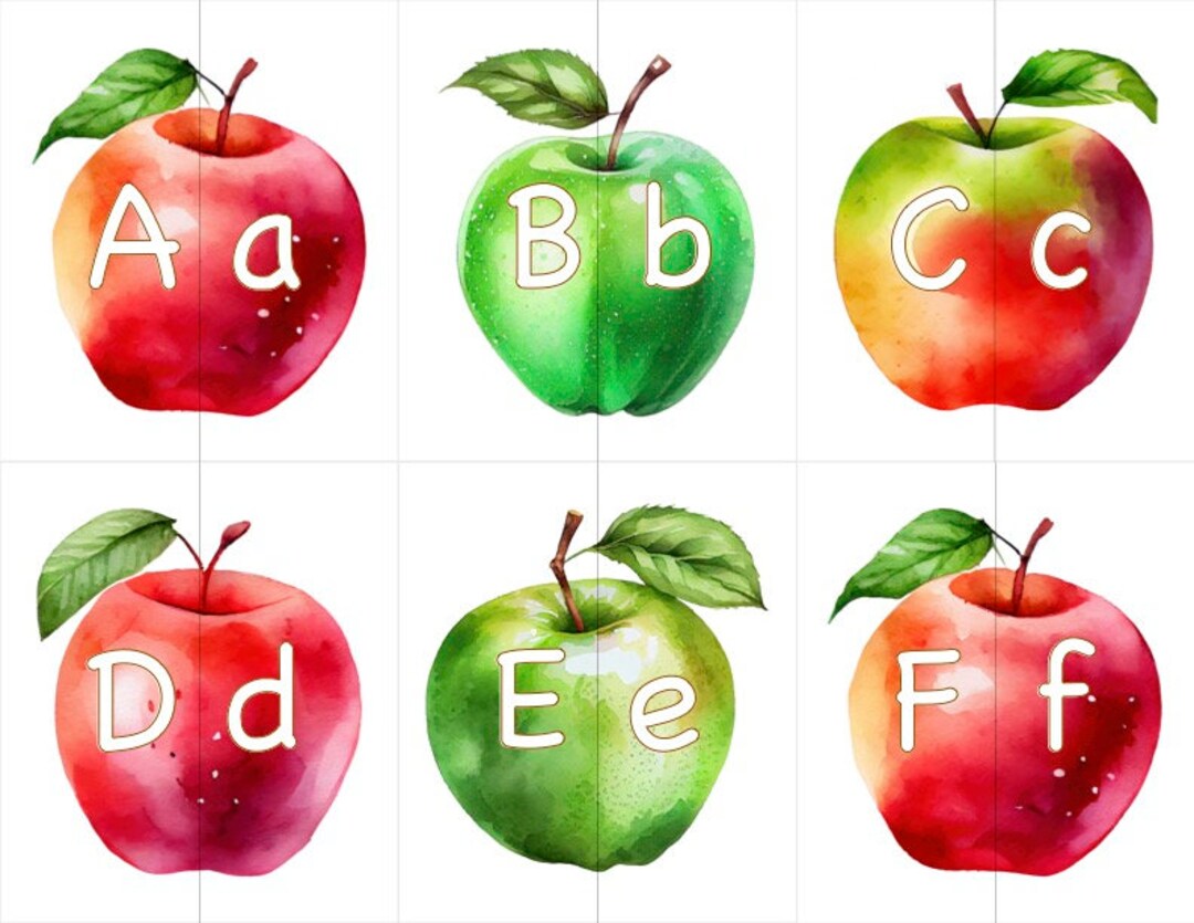Apple Upper & Lower Case Matching Cards - Etsy