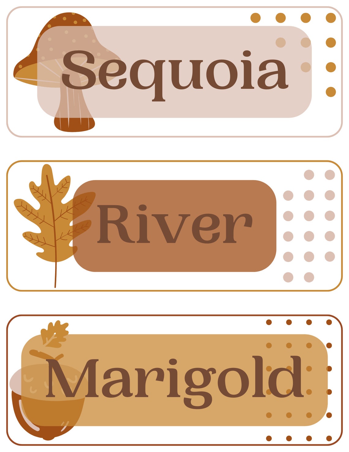 Fall Classroom Name Labels - Etsy