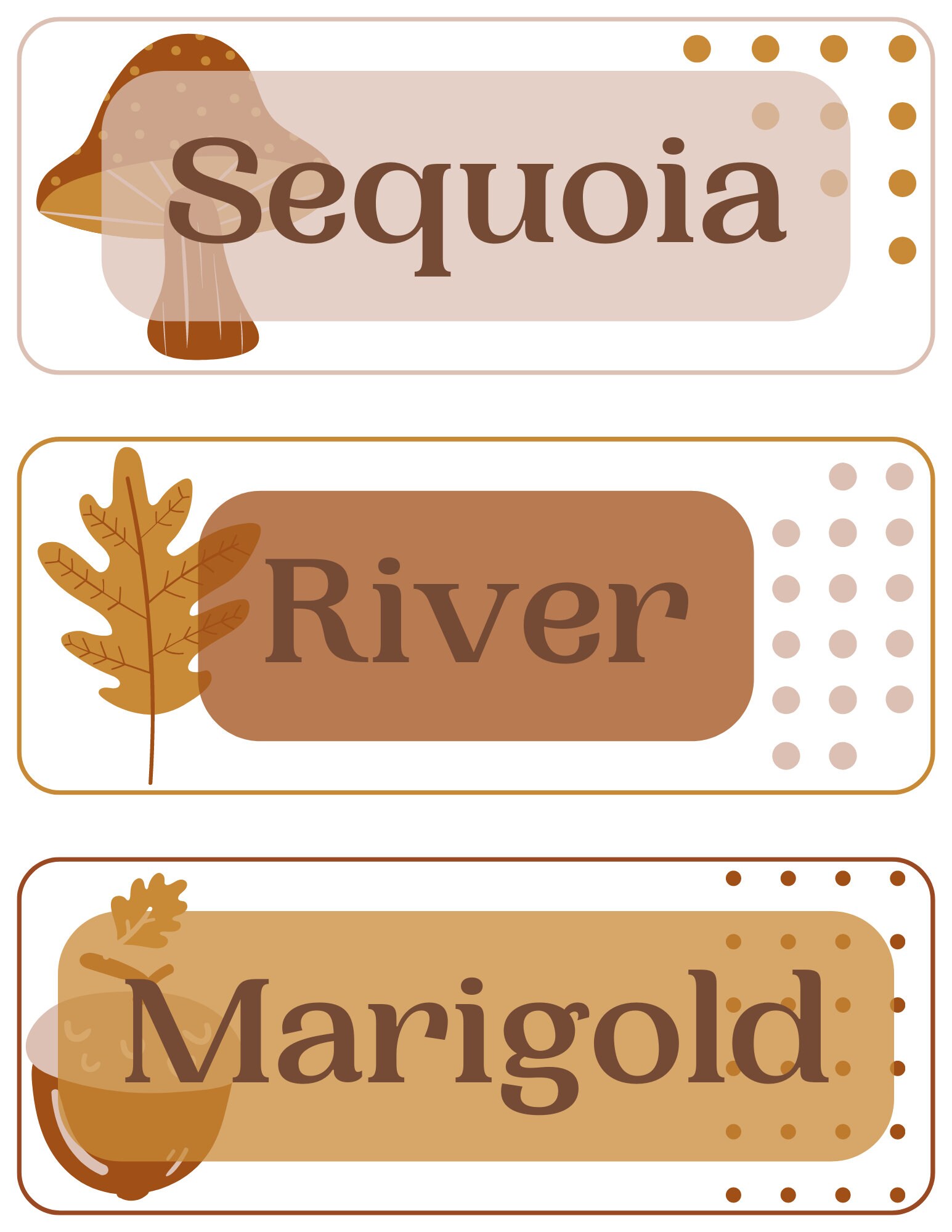 Fall Classroom Name Labels - Etsy