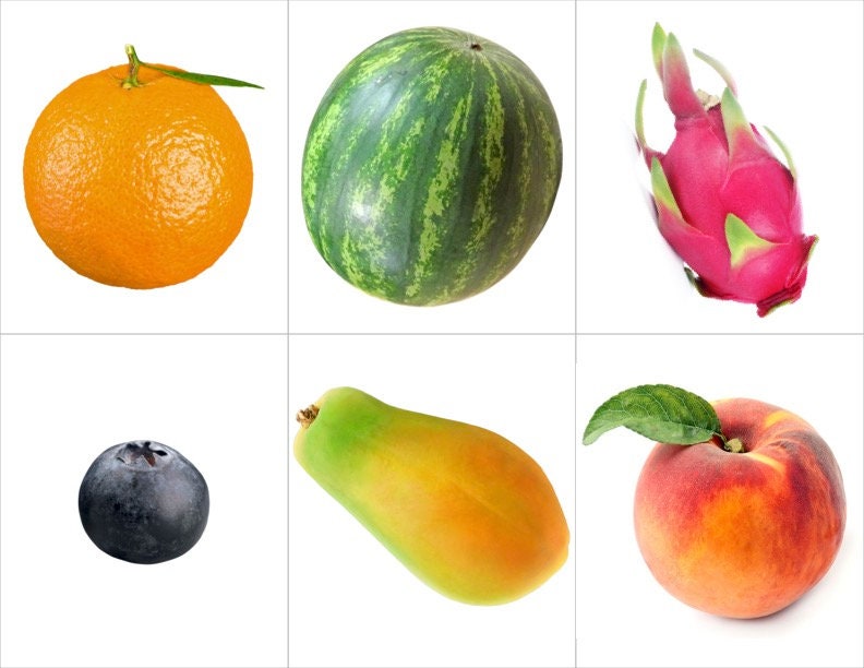 Fruit Whole & Half Cards - Etsy