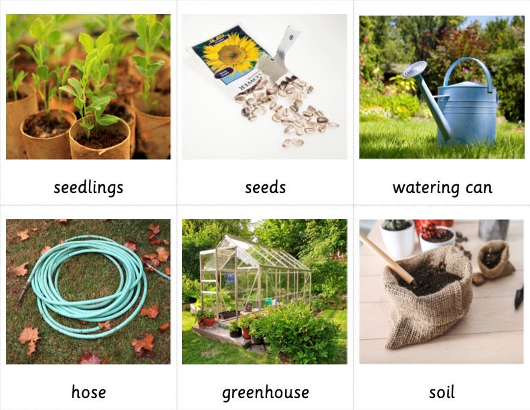 Montessori 3 Part Cards Garden - Etsy