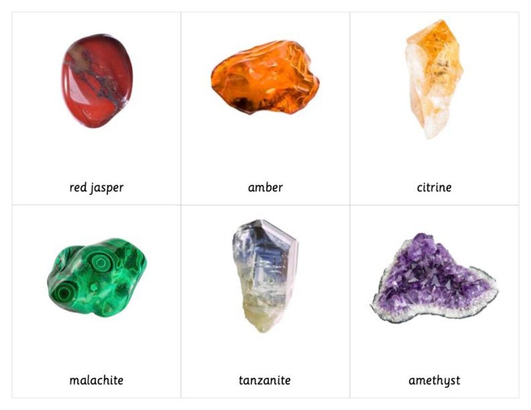 Crystal - Montessori 3 Part Cards - Etsy