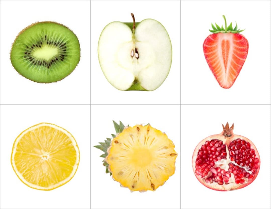 Fruit Whole & Half Cards - Etsy