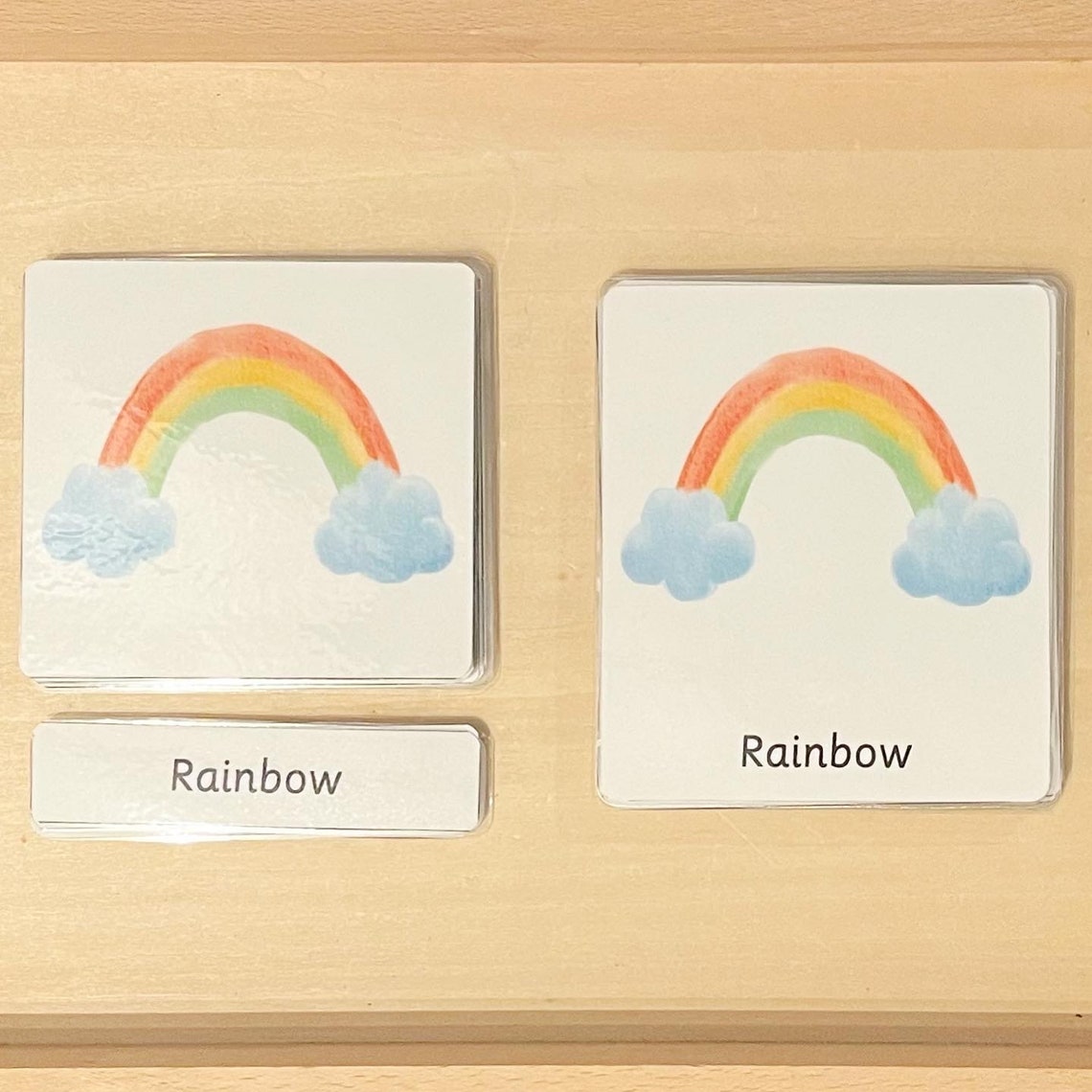 Montessori 3 Part Cards Watercolor Weather - Etsy