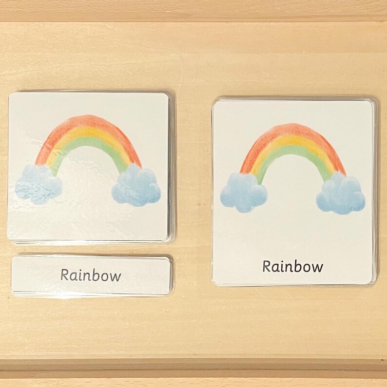 Montessori 3 Part Cards Watercolor Weather - Etsy