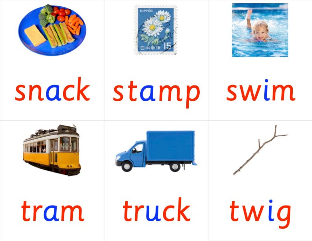 Montessori Phonetic Language Cards - Blue Series - Etsy