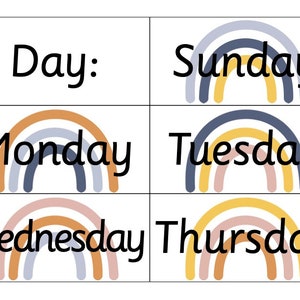 Classroom Calendar Cards Boho Rainbow - Etsy