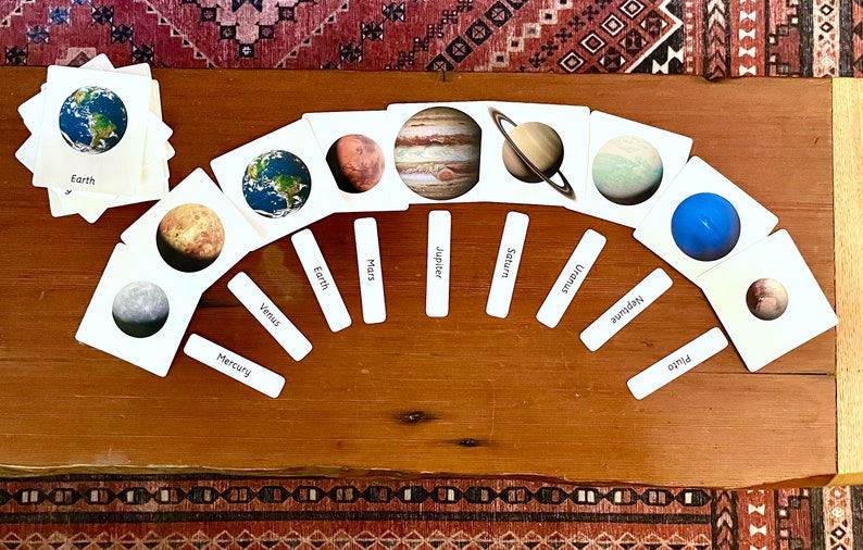 Planets Montessori 3 Part Cards - Etsy