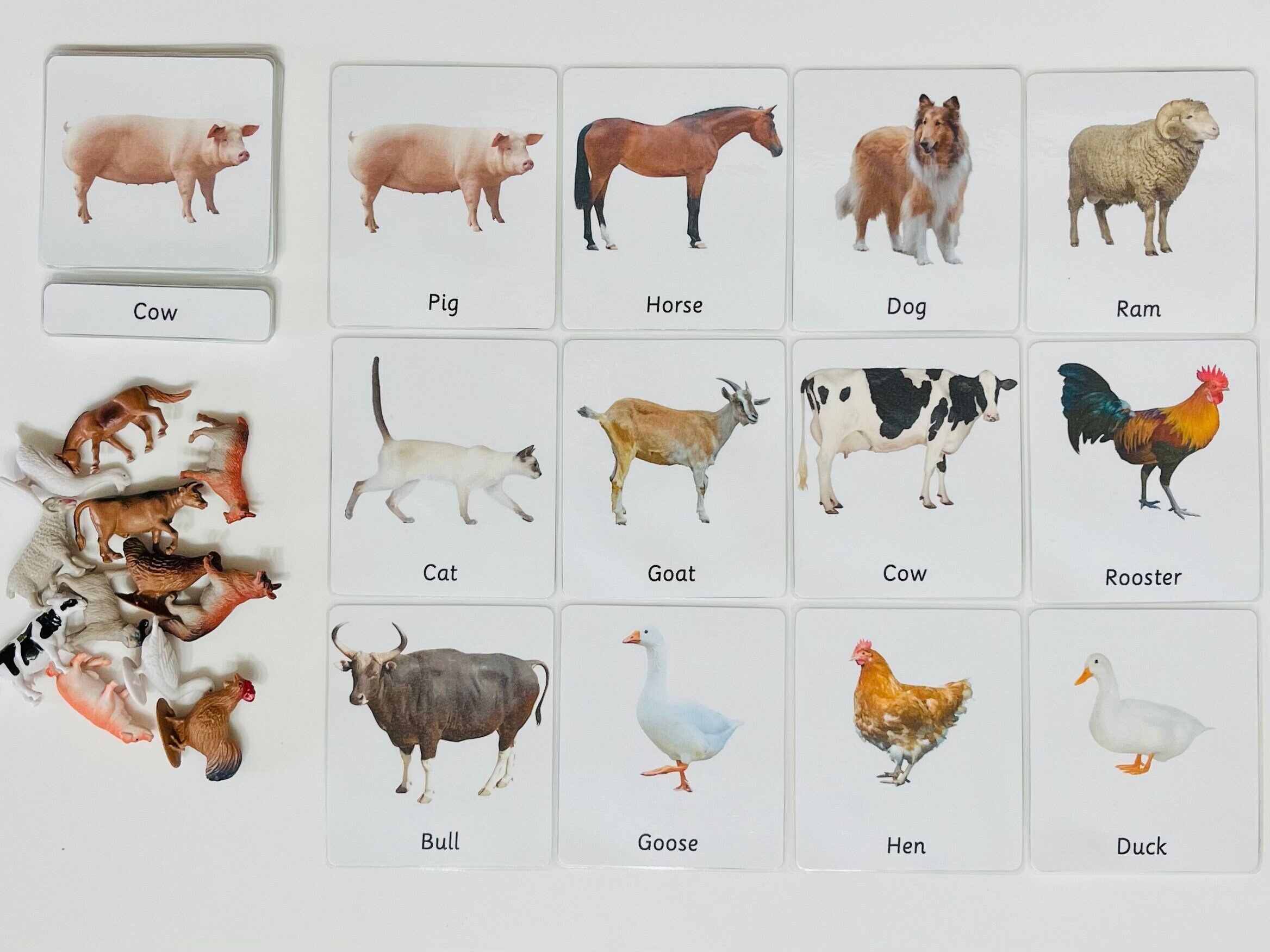 Montessori Farm 3 Part Cards & Matching Objects - Etsy