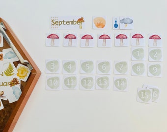 Classroom Calendar Card Set Autumn Woodland - Etsy