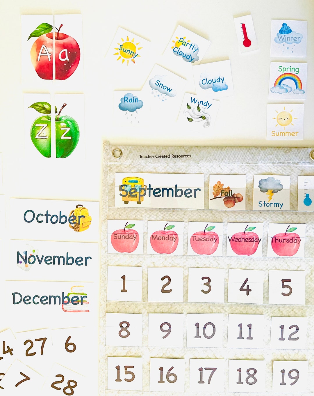 Classroom Calendar Cards Back to School - Etsy