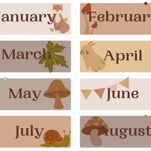 Classroom Calendar Card Set - Autumn Woodland - Etsy
