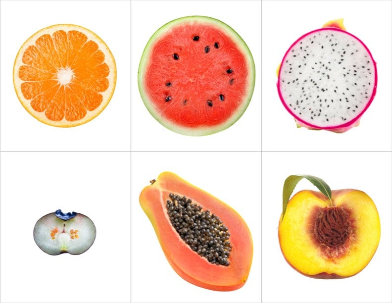 Fruit Whole & Half Cards - Etsy