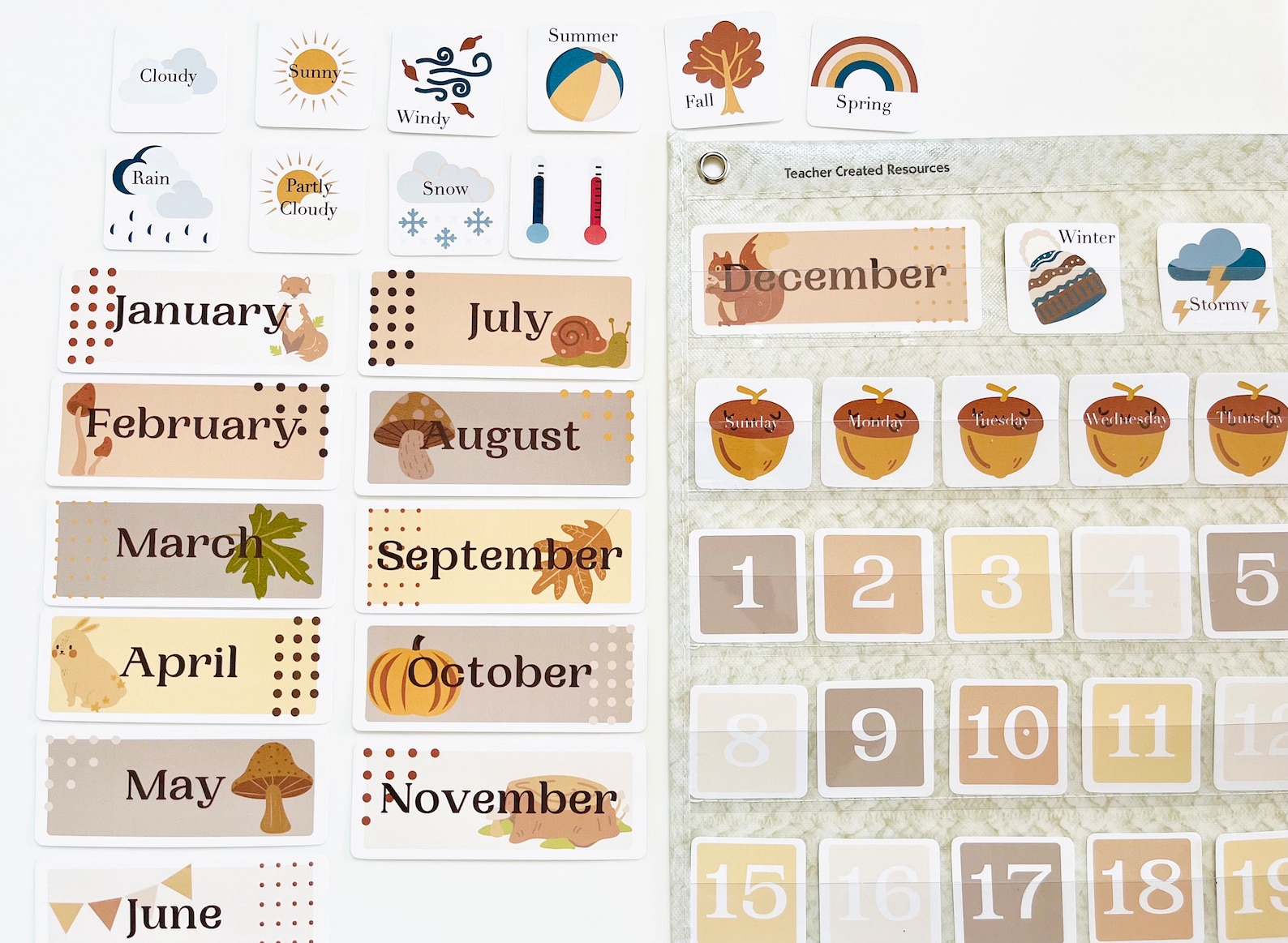 Classroom Calendar Card Set - Autumn Woodland - Etsy