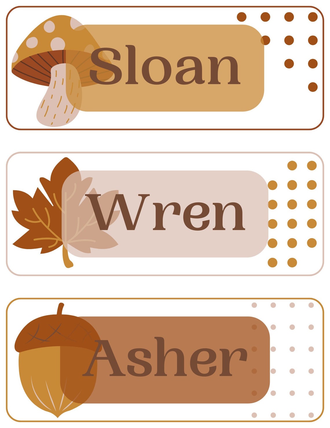 Fall Classroom Name Labels - Etsy