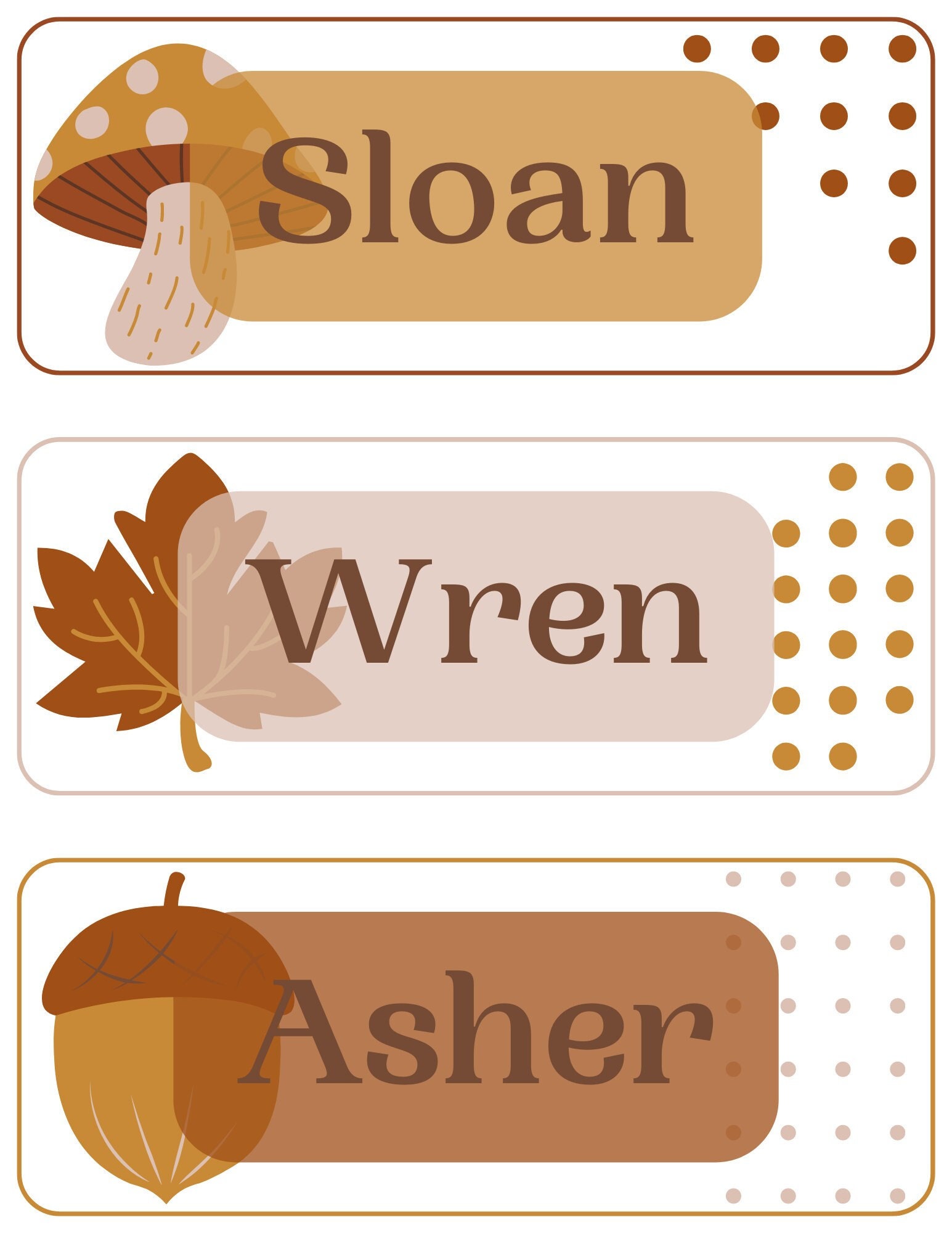 Fall Classroom Name Labels - Etsy