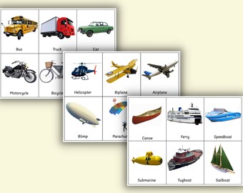 Montessori 3 Part Cards Garden - Etsy