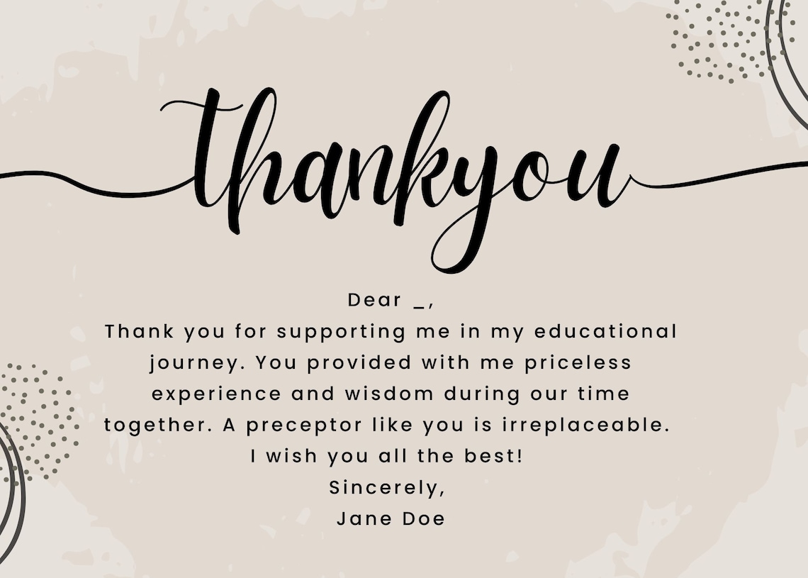Student Thank You Note - Etsy