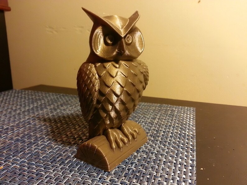 3D Printable Owl Figurine: Detailed STL File for Desk Decor - Etsy