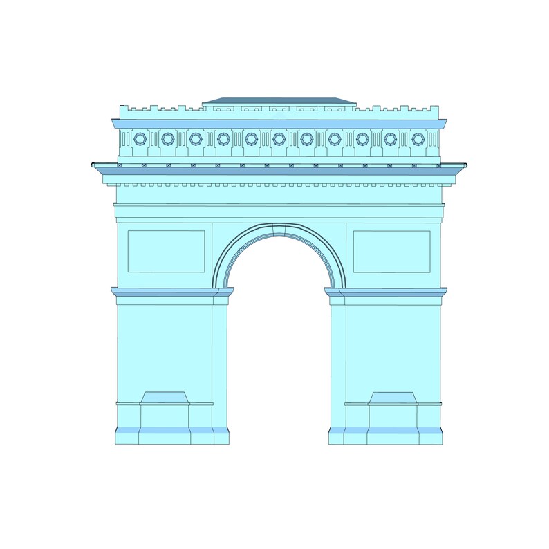 Arc De Triomphe 3D STL File Printable Paris Arc of Triumph Printable ...