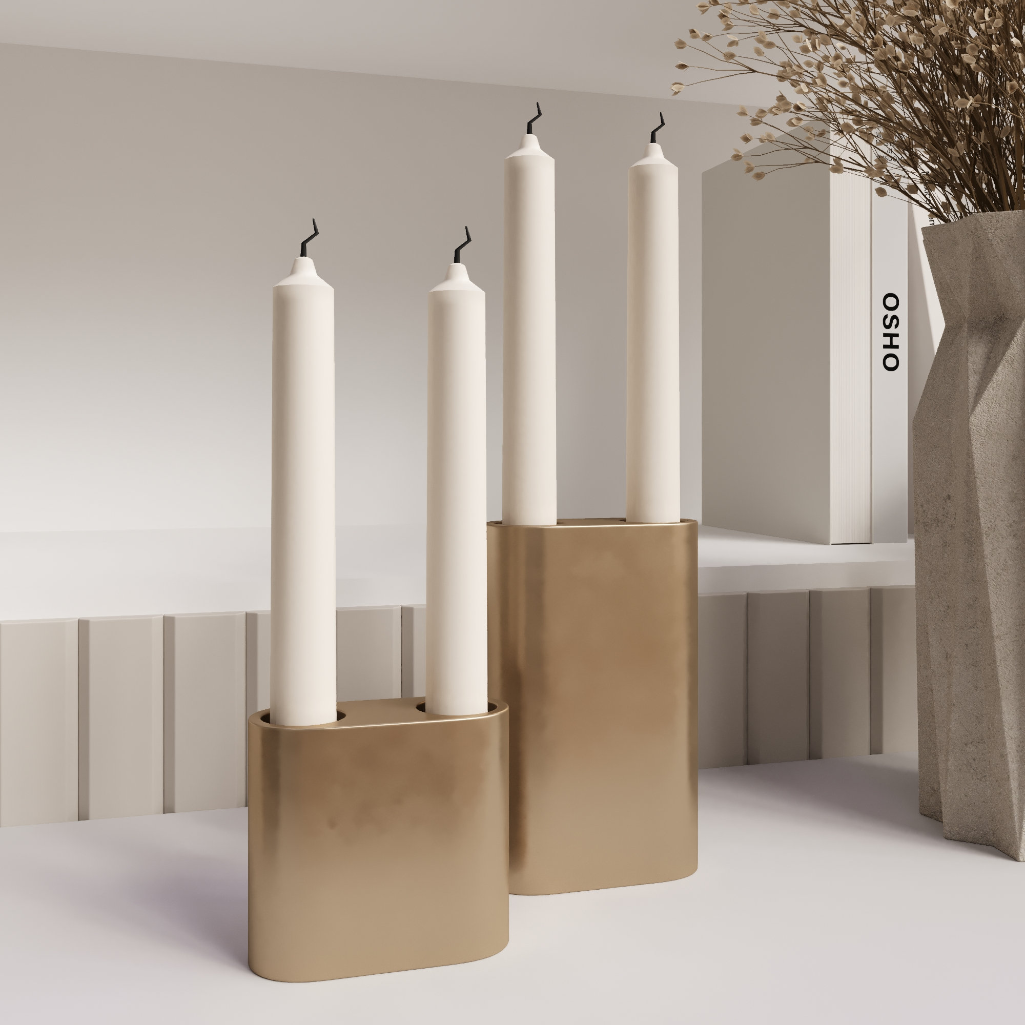 3D Printed Minimal Candle Holder STL Files for 3D Printing Modern ...