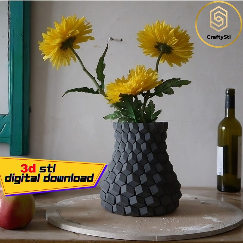 Decorative Vase STL 3D Model Printable Gift for Women / Man / Kids ...