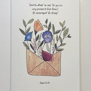 Handmade Christian Greeting Card 5x7 Folded Notecard Encouragement and ...