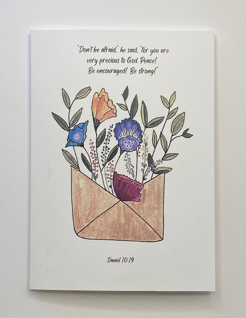 Handmade Christian Greeting Card 5x7 Folded Notecard Encouragement and ...