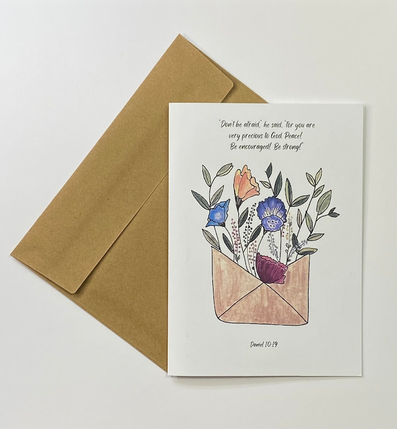 Handmade Christian Greeting Card 5x7 Folded Notecard Encouragement and ...