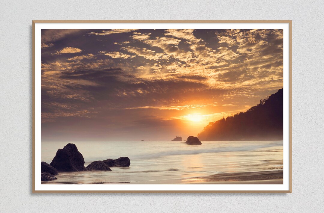 Costa Rica Beach Sunset Art Print Tropical Coastal Wall Art - Etsy
