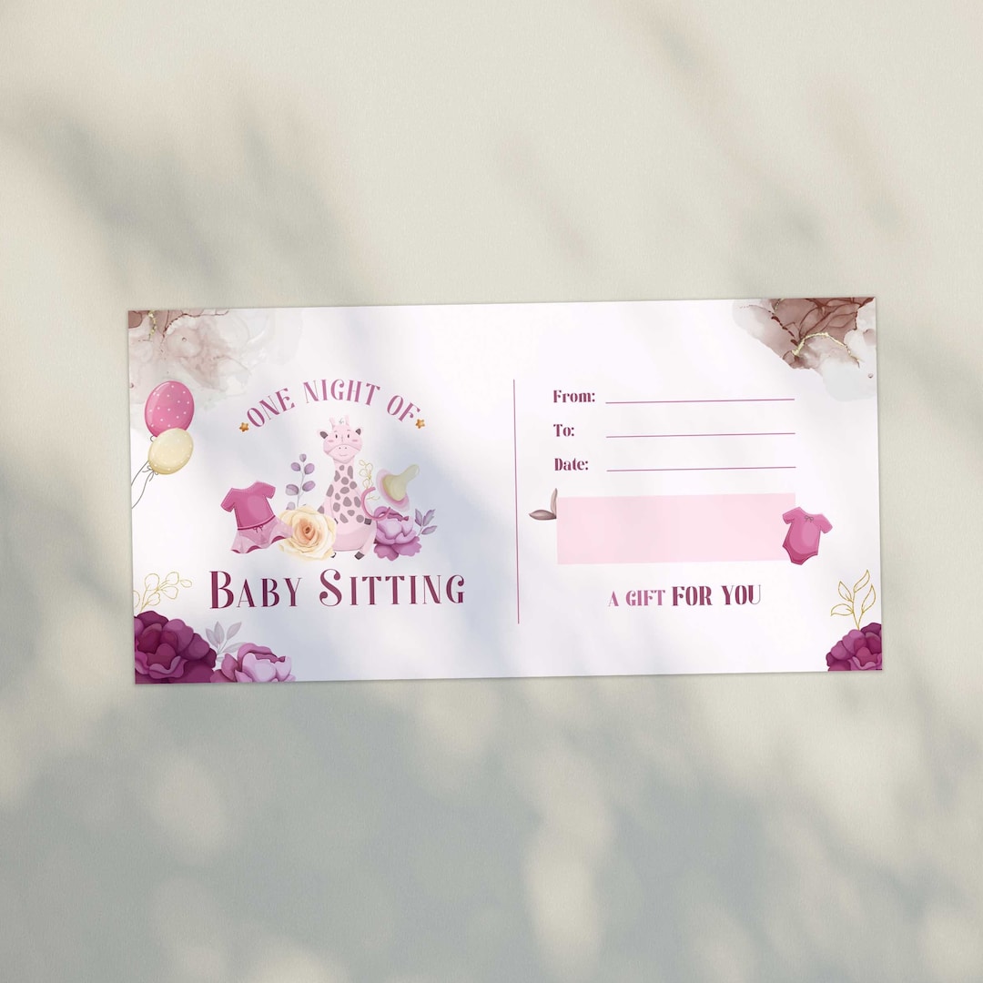 Babysitting Gift Certificate Template, Printable Kids Christmas Coupon ...