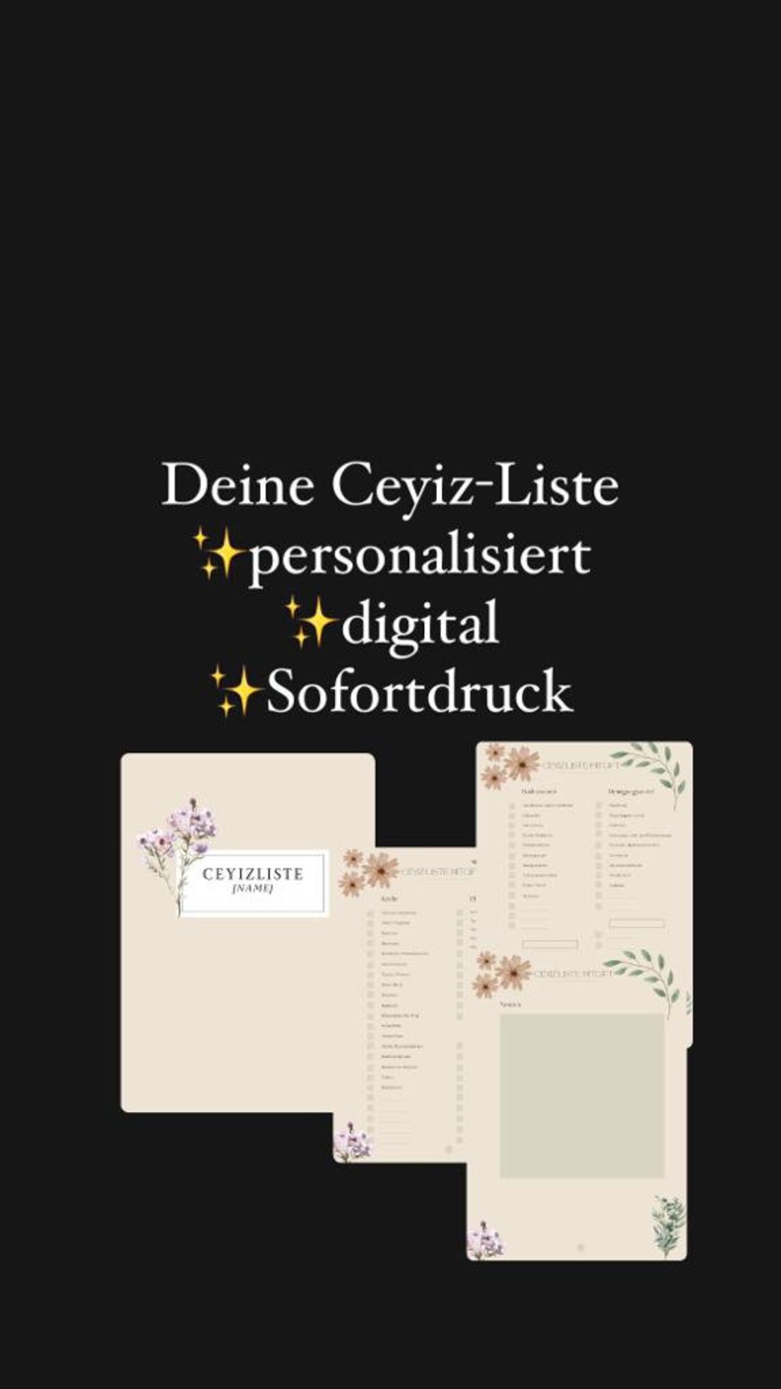 Ceyiz List/dowry List Digital Download in A4 Format - Etsy