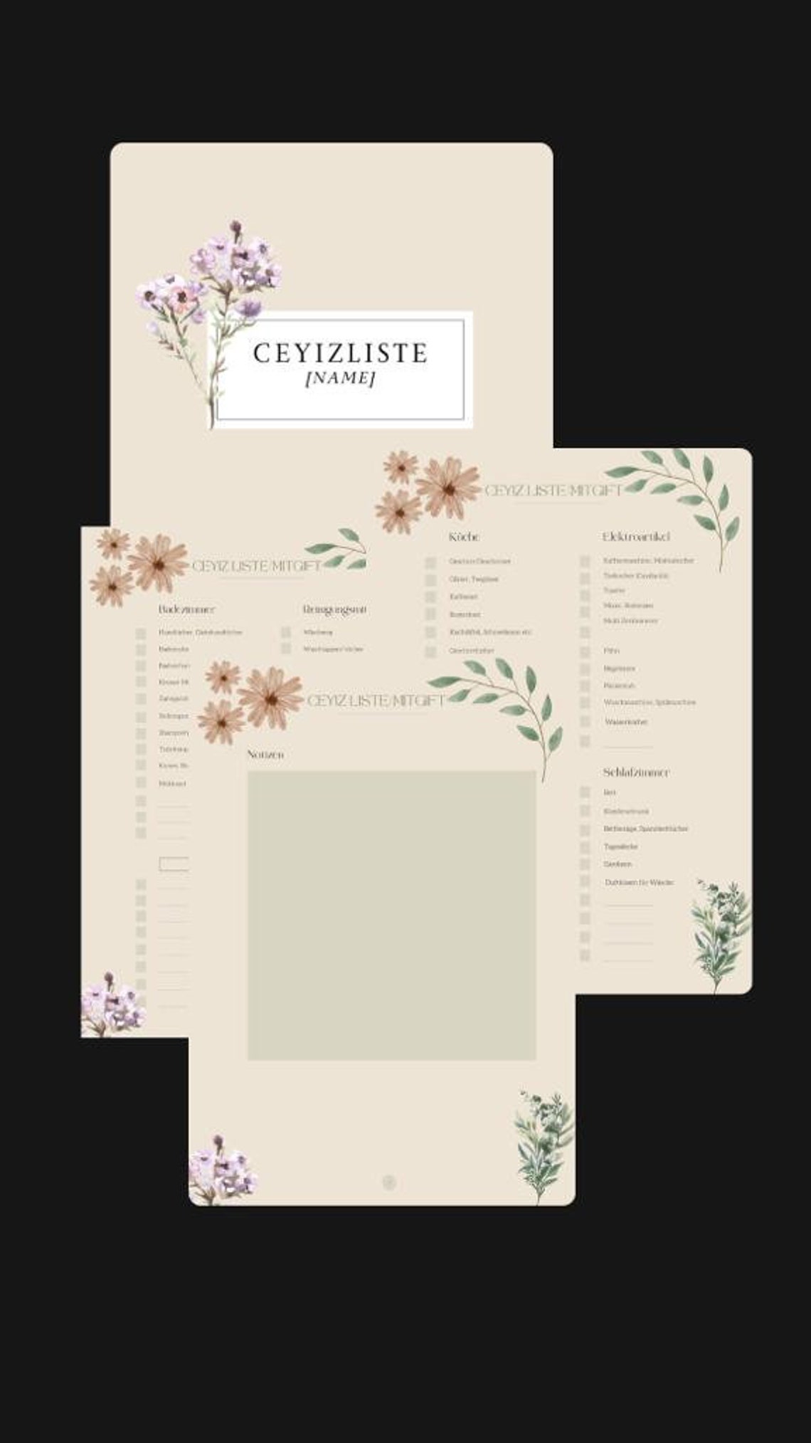 Ceyiz List/dowry List Digital Download in A4 Format - Etsy