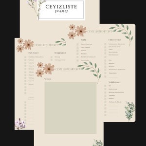 Ceyiz List/dowry List Digital Download in A4 Format - Etsy