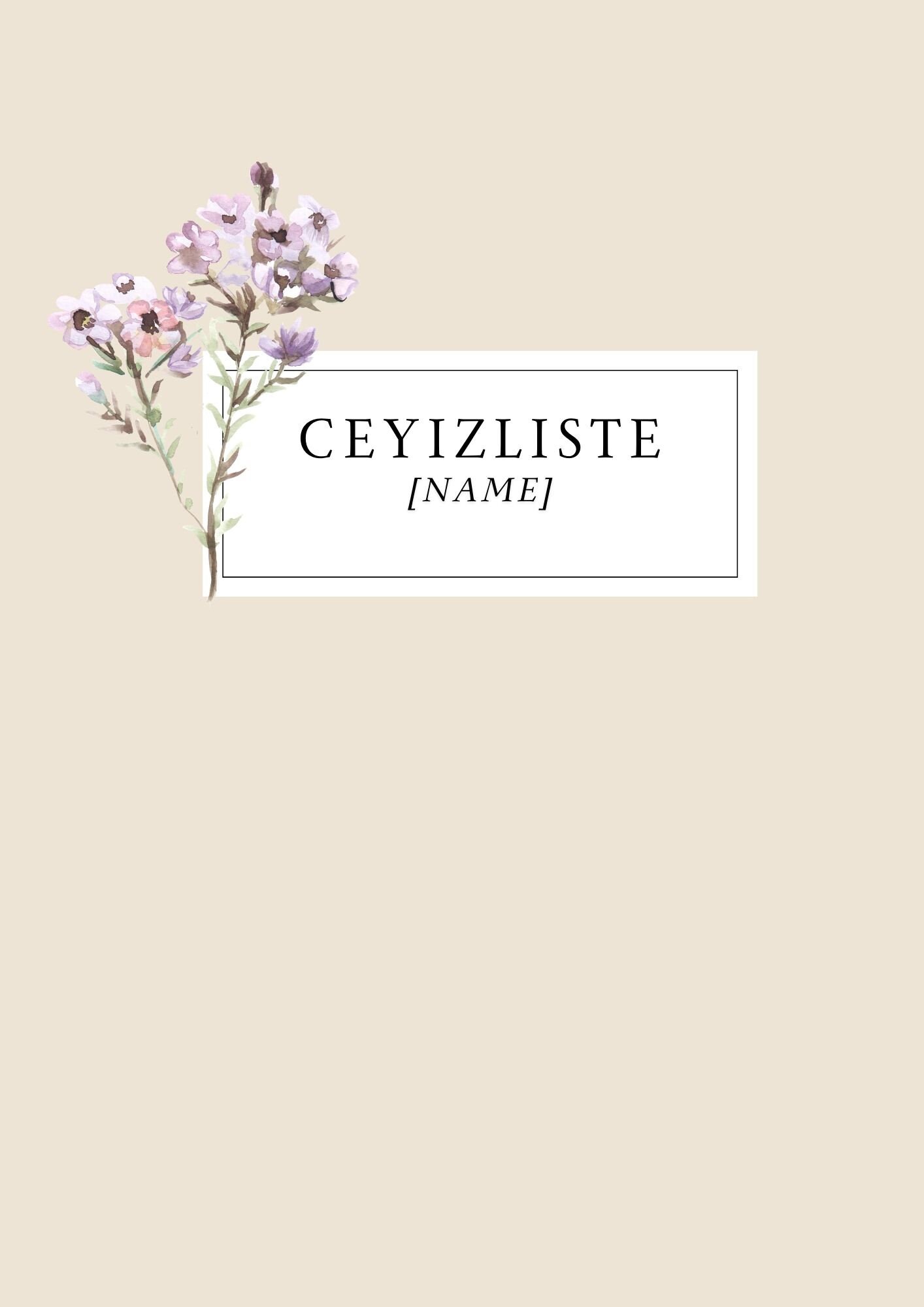 Ceyiz List/dowry List Digital Download in A4 Format - Etsy