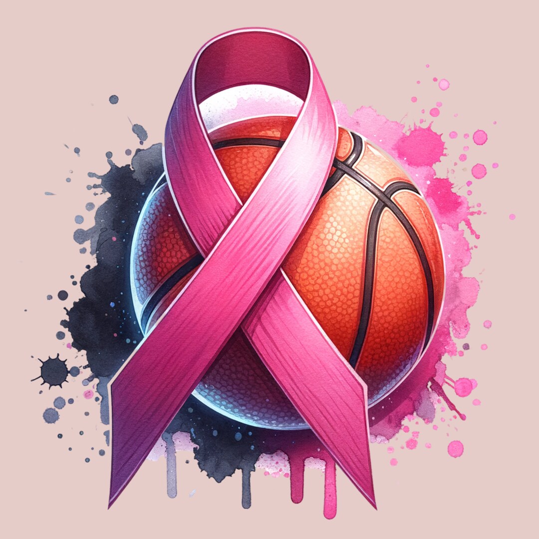 Basketball Breast Cancer Awareness PNG Pink Ribbon Game Day Png ...