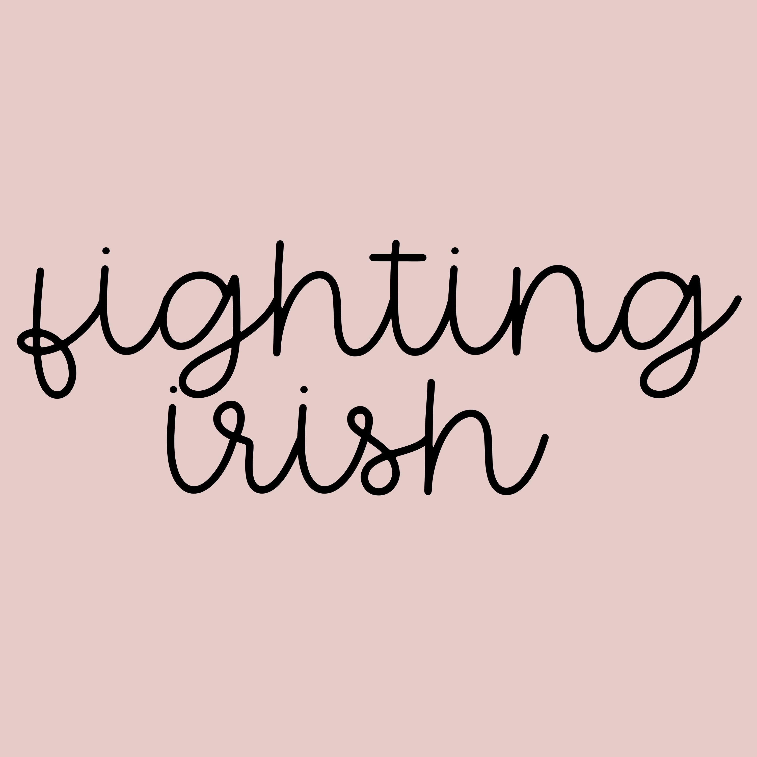 Handwritten Team Mascot Png Fighting Irish Sublimation Design Download ...