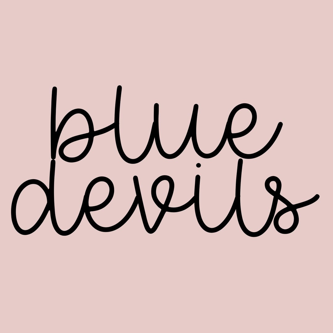 Handwritten Team Mascot Png Blue Devils Sublimation Design Download ...