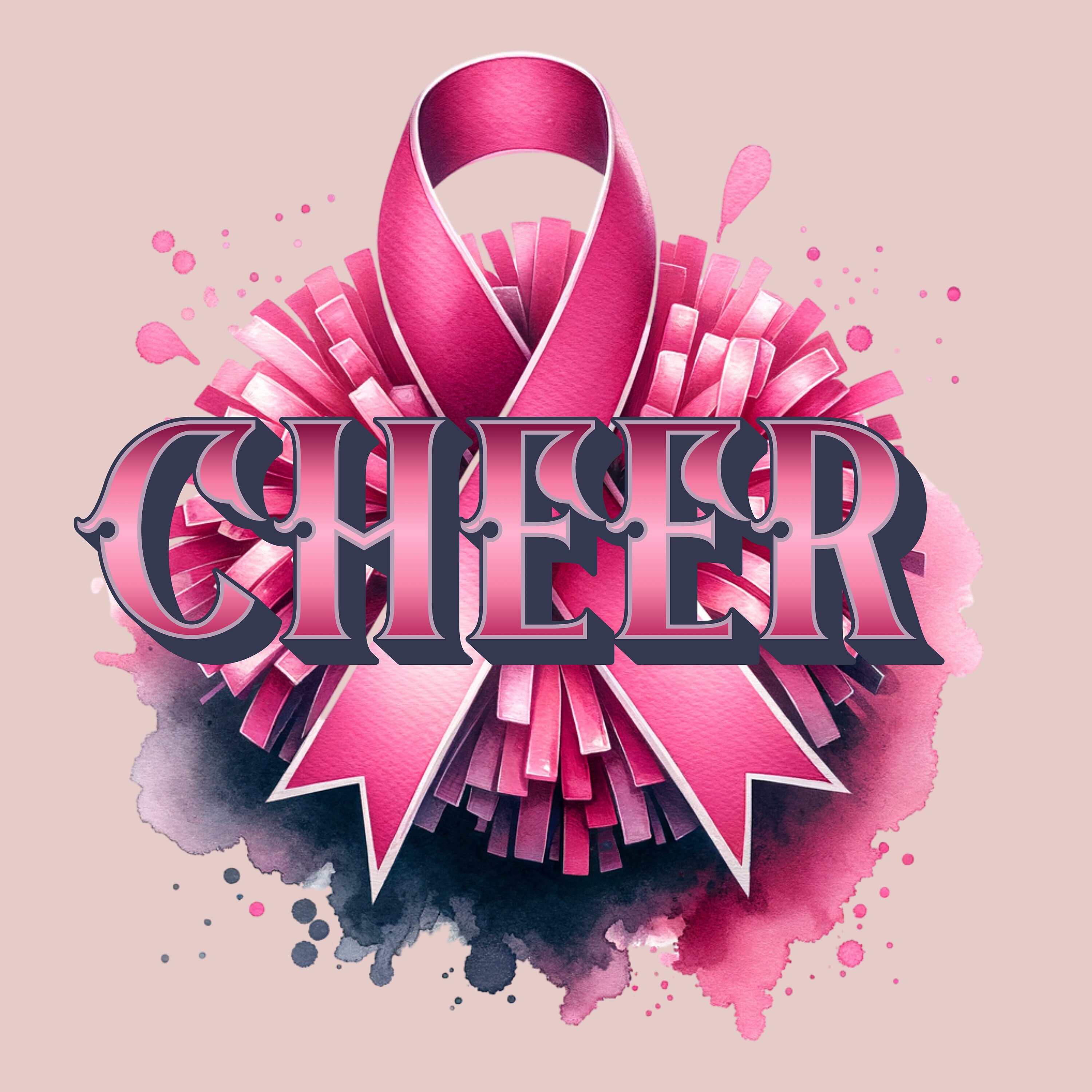 Cheer Breast Cancer Awareness PNG Pink Ribbon Game Day Png Cheer Mom ...