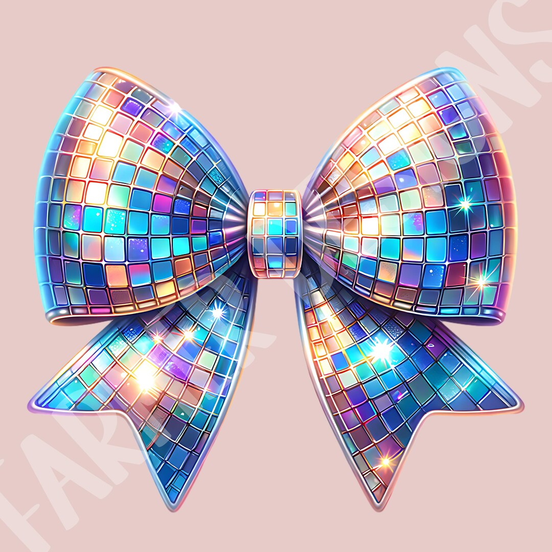 Disco Ball Bow Coquette Aesthetic, Disco Ribbon Png, Discoball ...