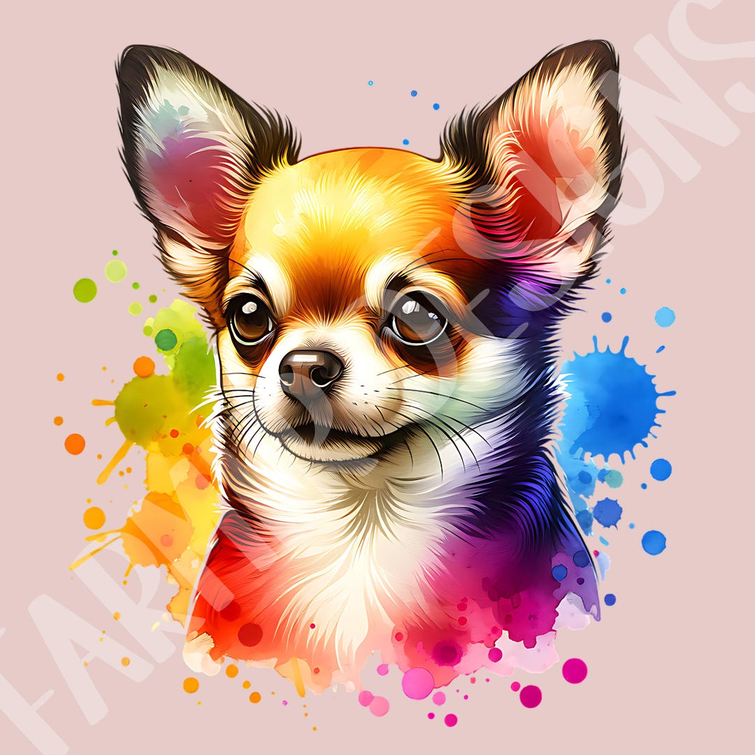 Chihuahua Dog Clipart Watercolor Dog Clipart Sublimation Designs, Dog ...