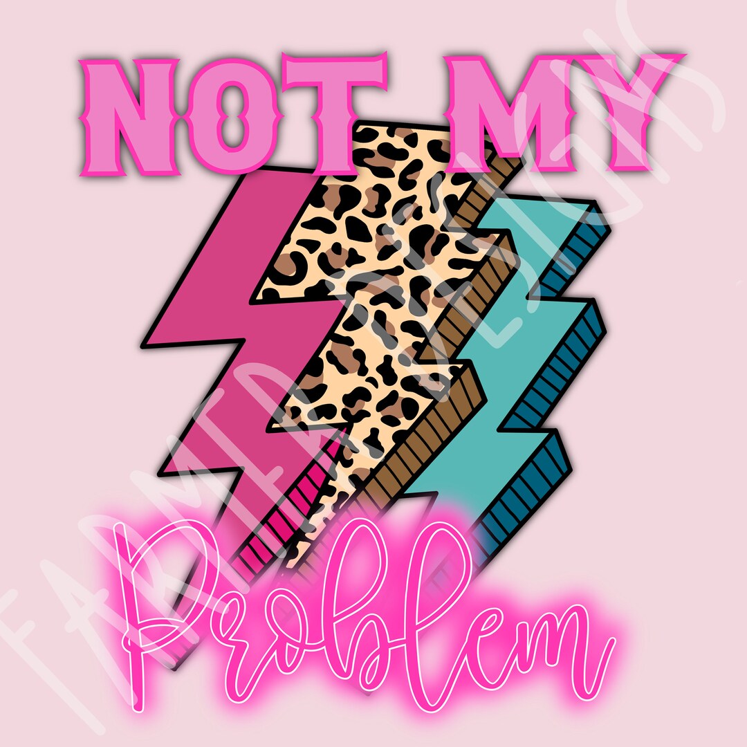 Western Cheetah Lightning Bolt Sublimation PNG Pink Neon Sign PNG ...