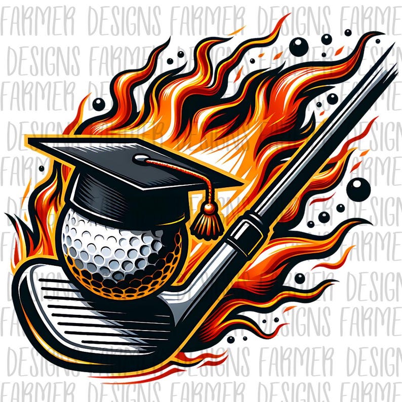 Golf Senior Graduation Cap and Diploma 2025 Png, Sports Senior 2025 ...