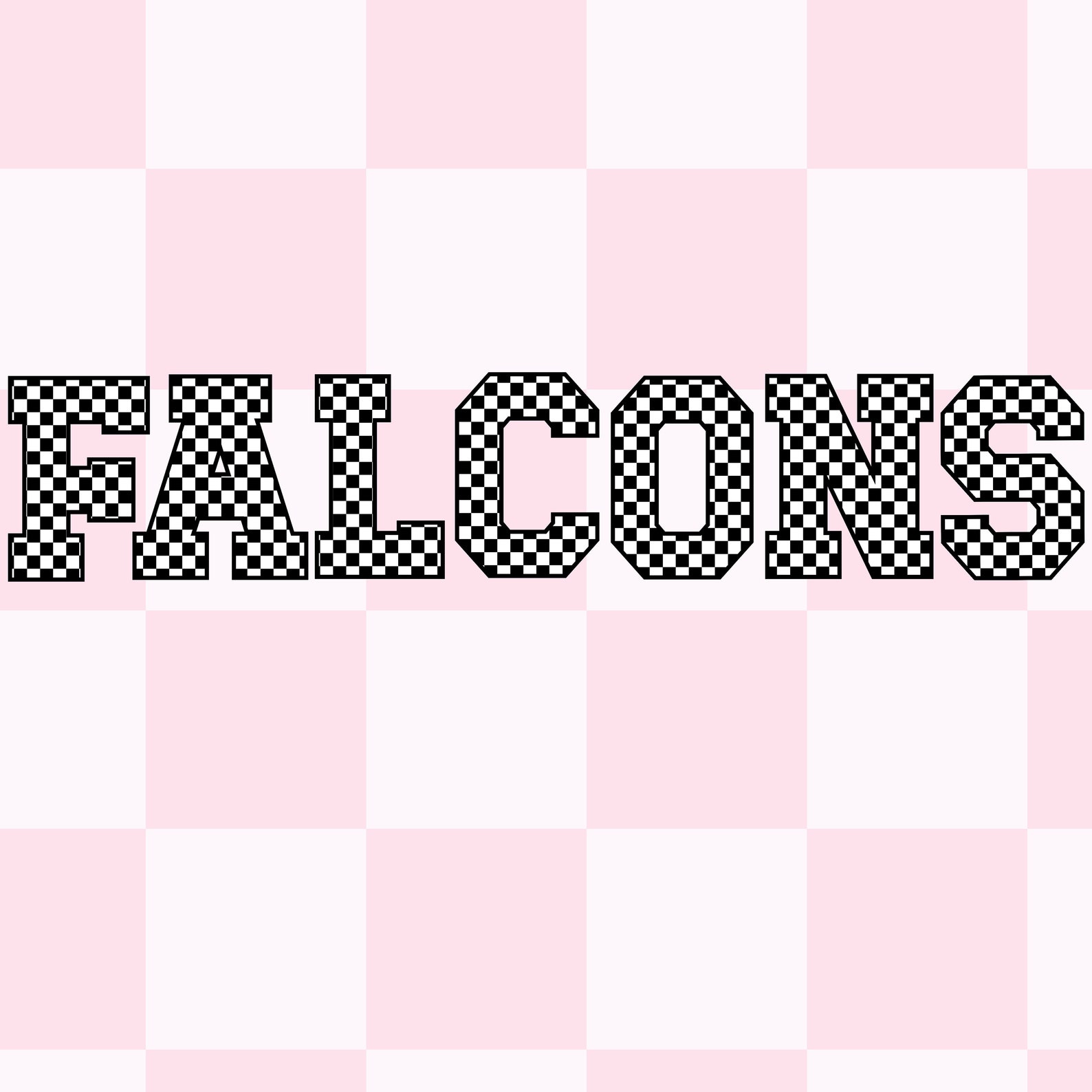Checkered Letters Team Mascot Png Falcons Sublimation Design Download ...