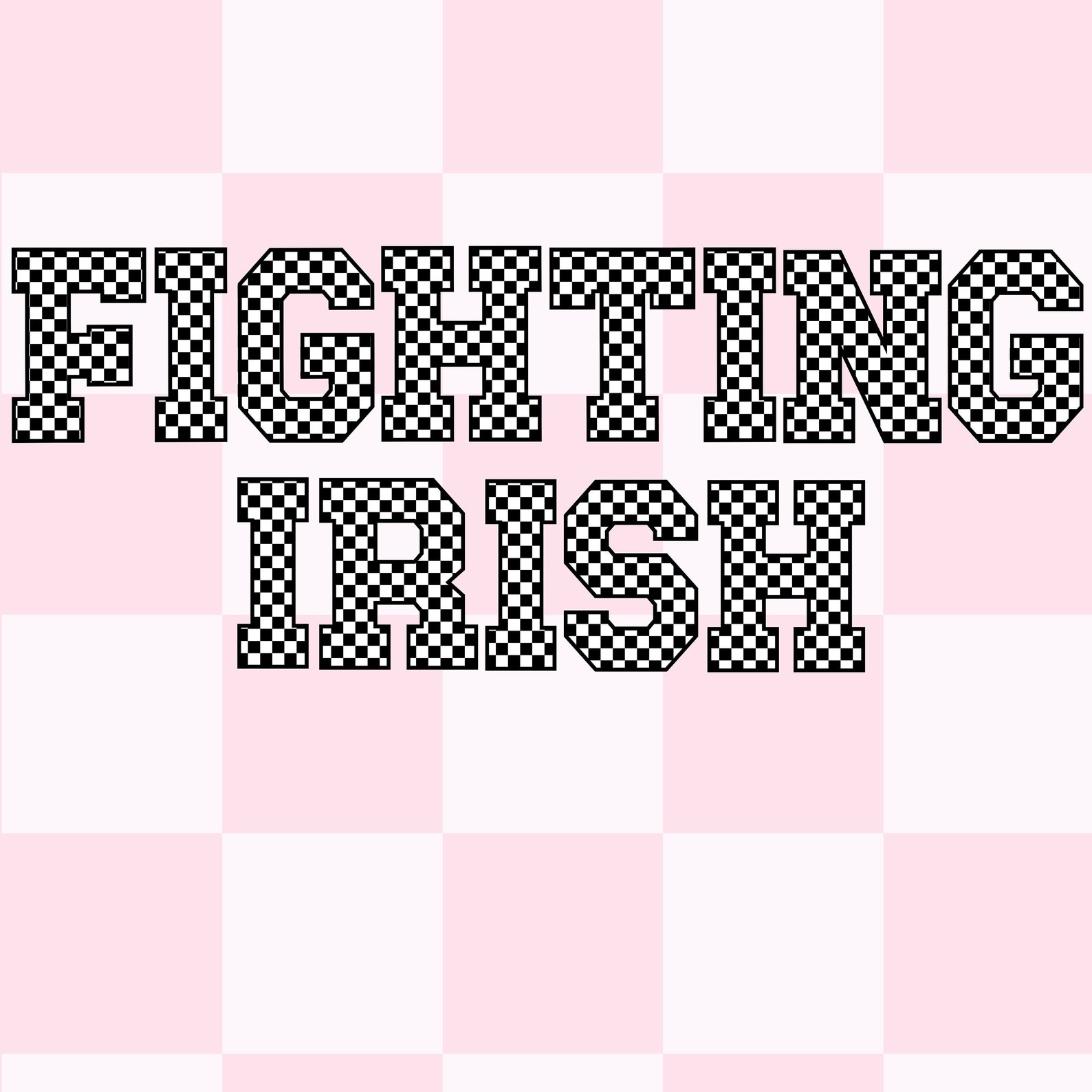 Checkered Letters Team Mascot Png Fighting Irish Sublimation Design ...